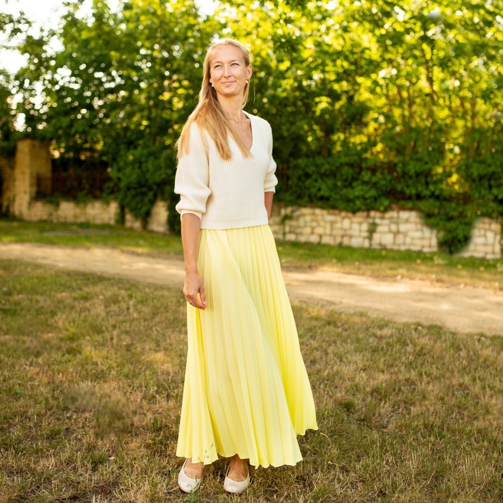 Světle žlutá dlouhá plisovaná sukně / od Princezna Pampeliška | Fler.cz