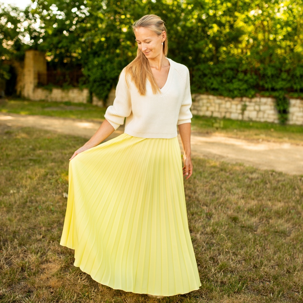 Světle žlutá dlouhá plisovaná sukně / od Princezna Pampeliška | Fler.cz