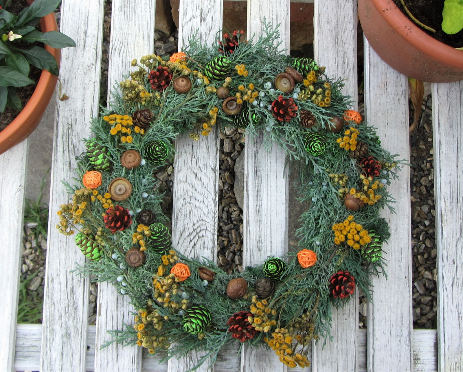 Vícebarevný Podzimní věnec s vratičem / od VeDa | Fler.cz