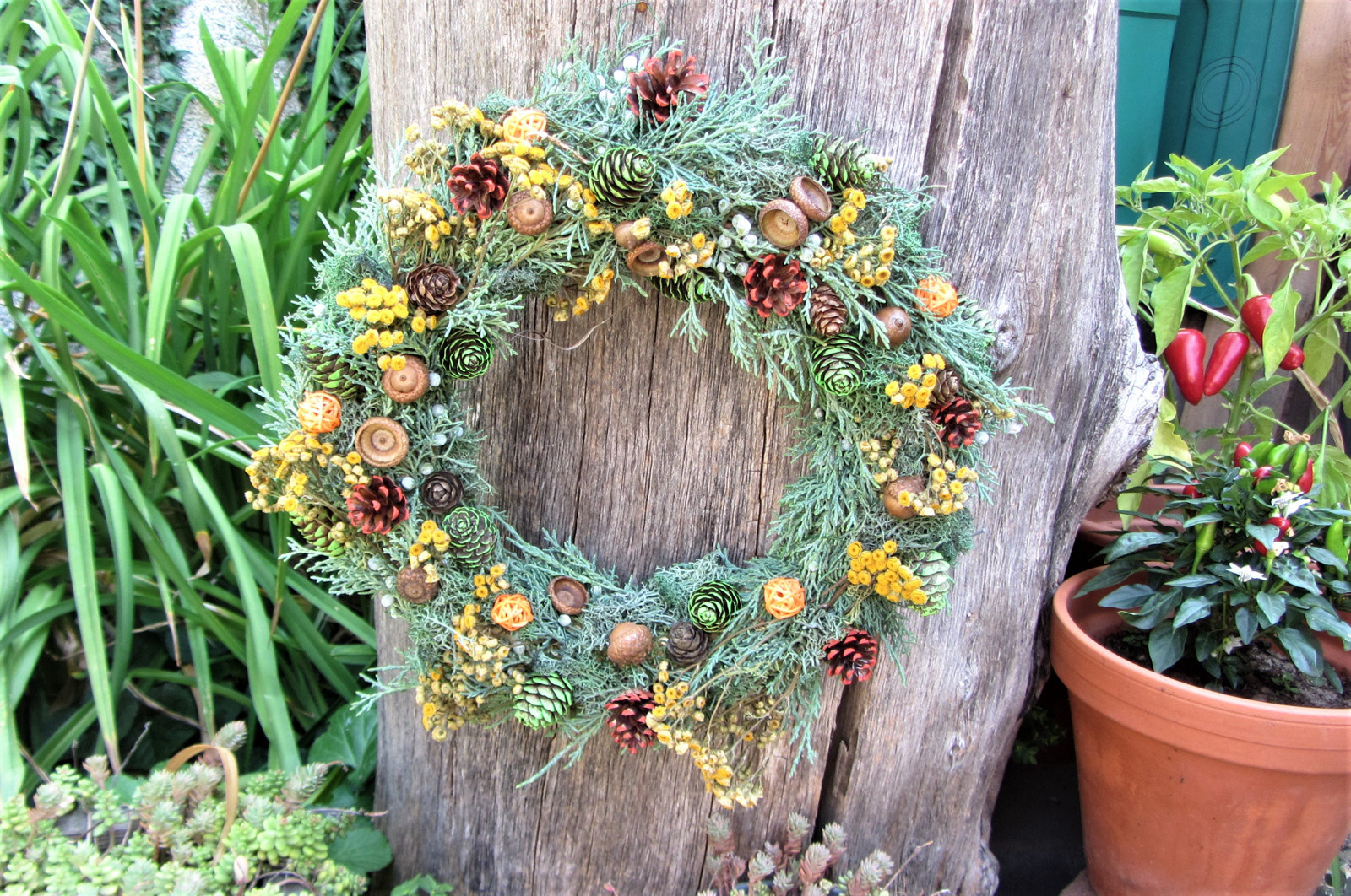 Vícebarevný Podzimní věnec s vratičem / od VeDa | Fler.cz