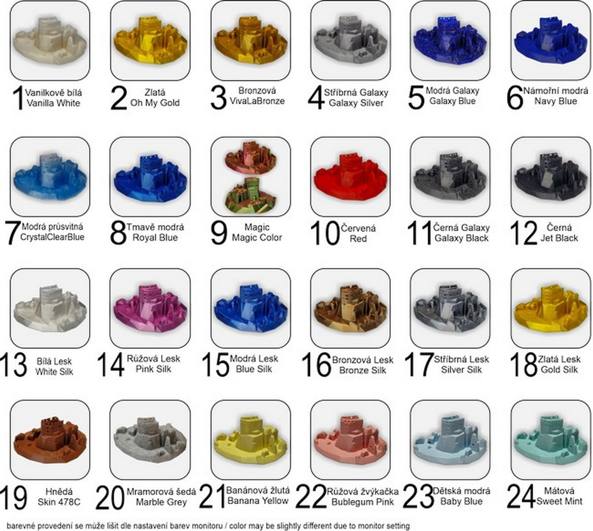 Slonová kost MINI model hradu Červený Kameň vytvořený 3D tiskem / od ...