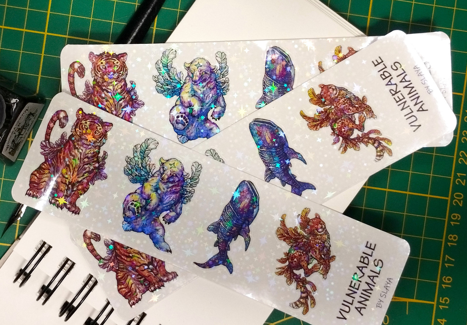 Samolepka vícebarevná Samolepky - holografické, Ohrožená zvířata / od ...