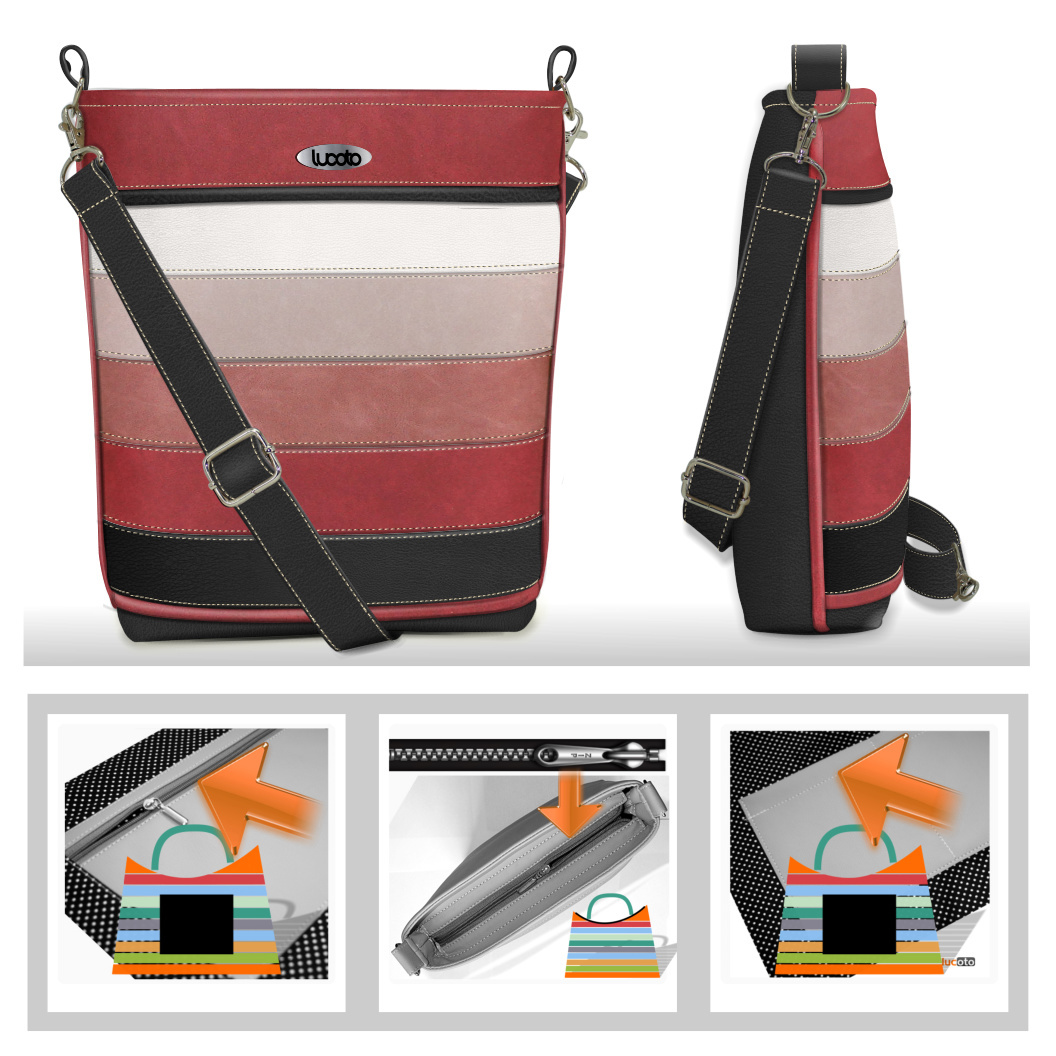 Dámská vínová Crossbody kabelka Sandra Line_V / od lucoto | Fler.cz