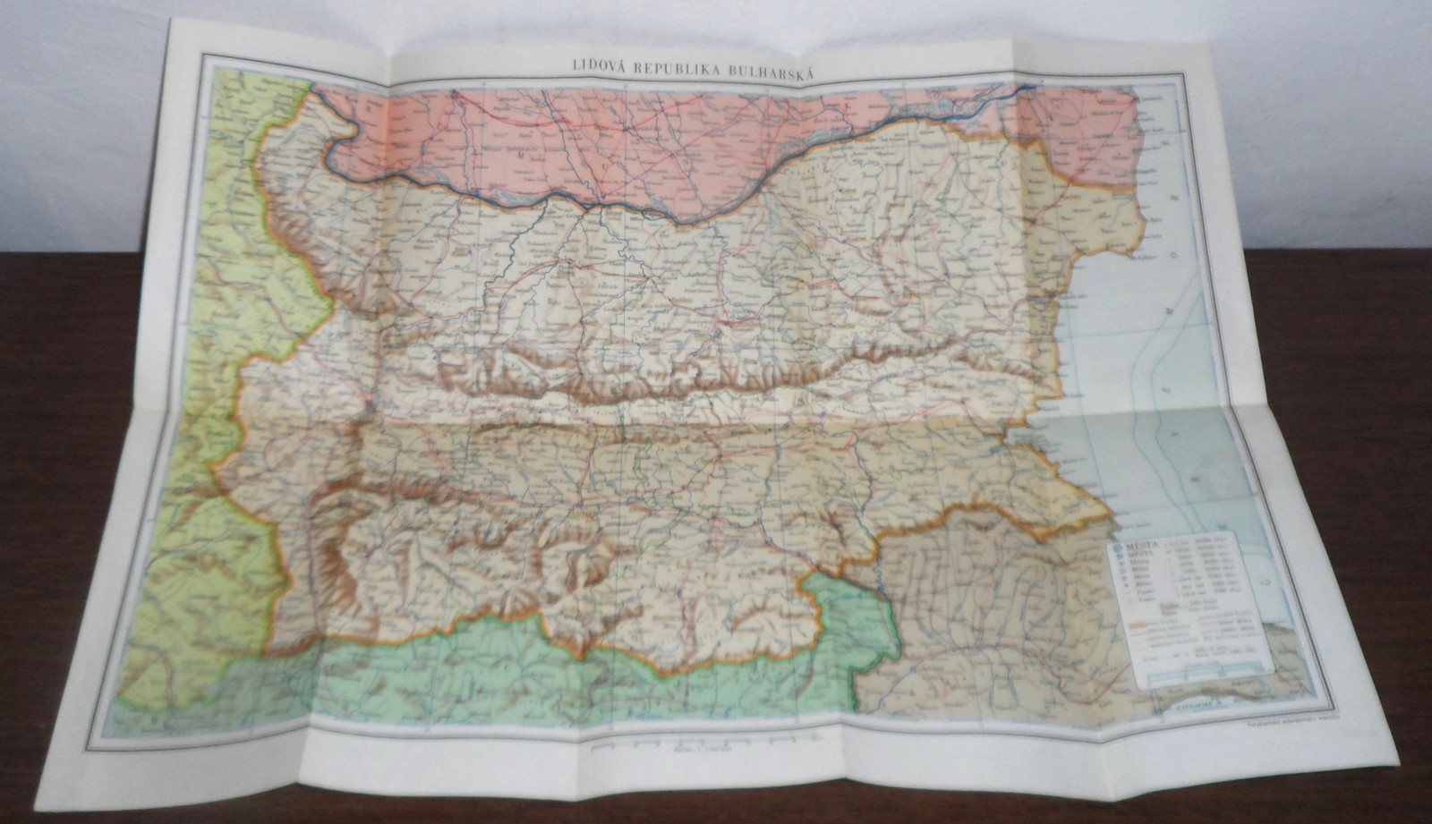 Tisk Papírová skládací MAPA • Bulharsko, 1956 / od Cusco | Fler.cz