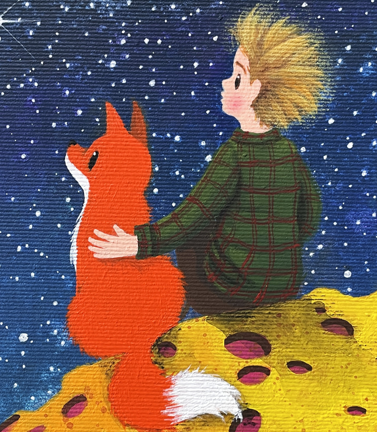 Obraz Vzpomínka na Malého prince -20x20cm / od lefpea | Fler.cz