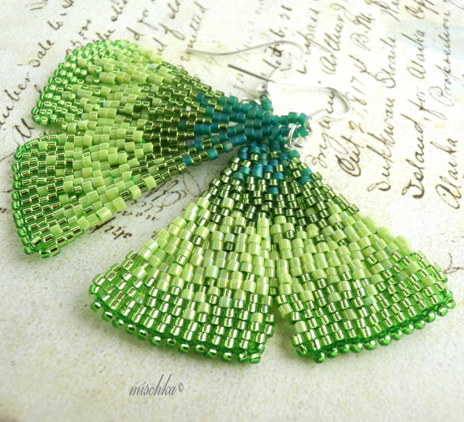 Dámské světle zelené Náušnice "Jinany No.7" / od Bird on Birch | Fler.cz