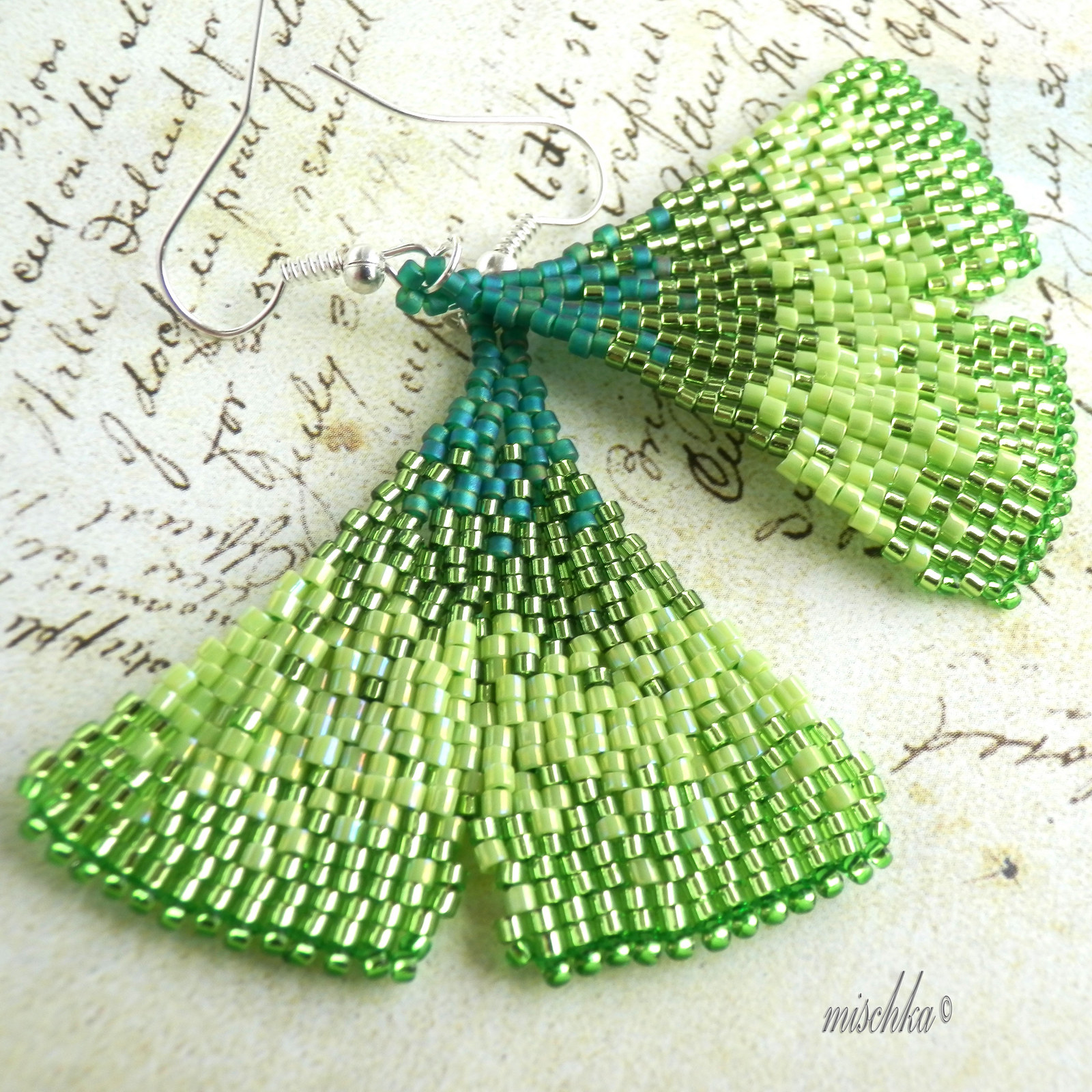 Dámské světle zelené Náušnice "Jinany No.7" / od Bird on Birch | Fler.cz