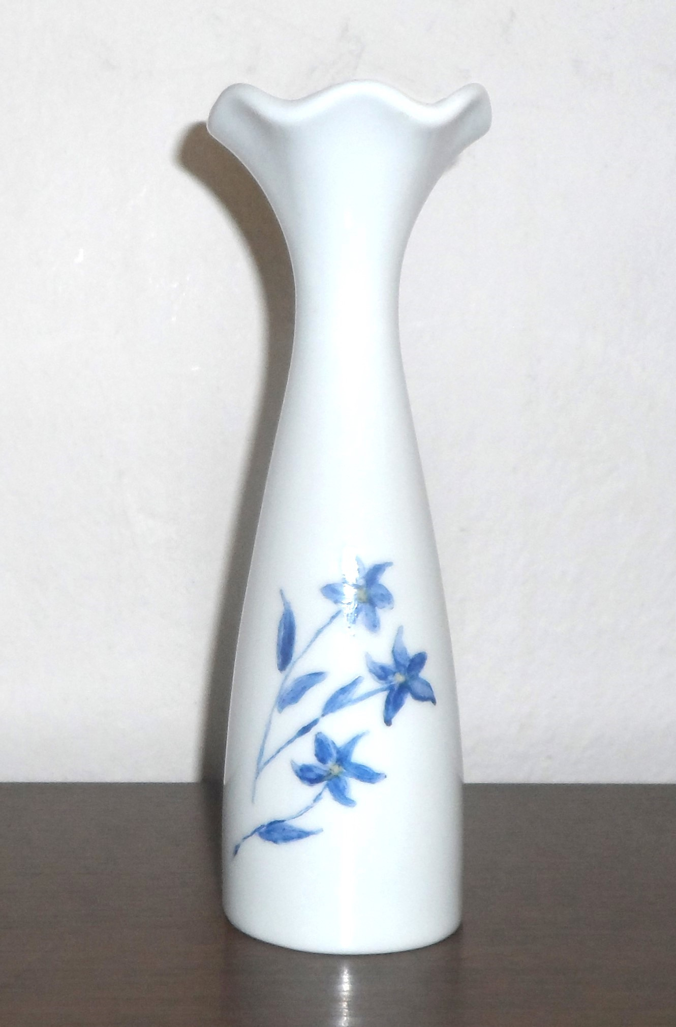 Námořnická modrý Porcelánová VÁZA, květinový motiv, ruční malba / od ...