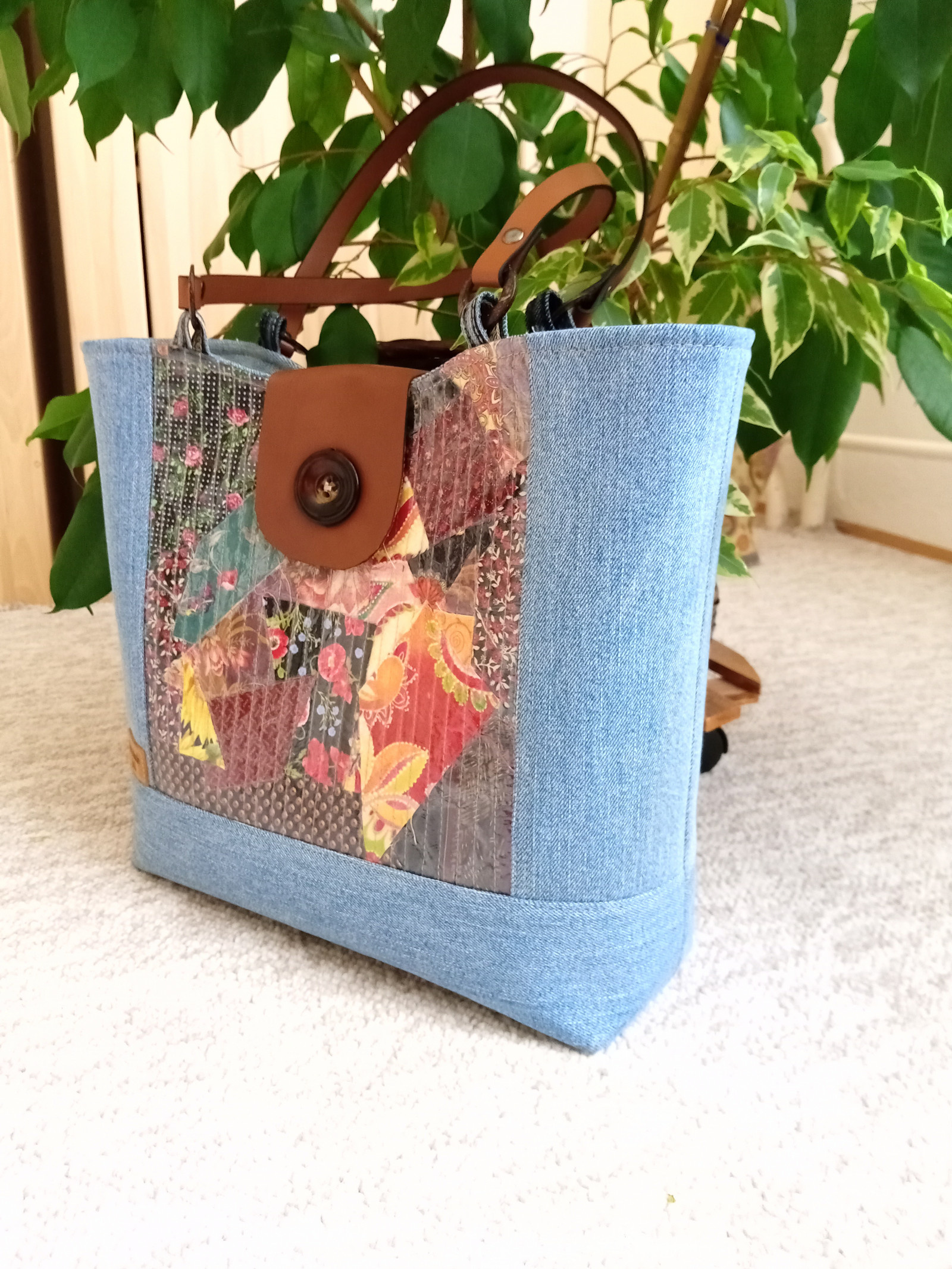 Dámská modrá Taška riflová s mozaikou / od Ja.B. | Fler.cz