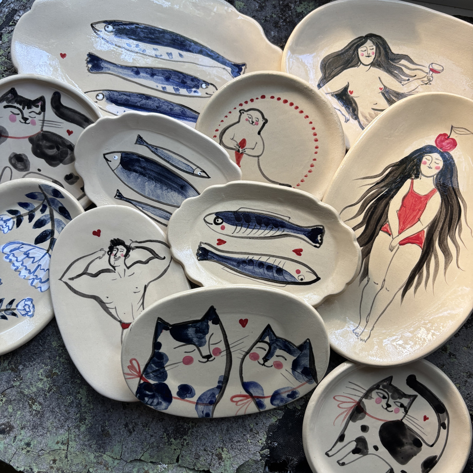 Talíř bílý Talířek Kočička / od Stellion | Fler.cz