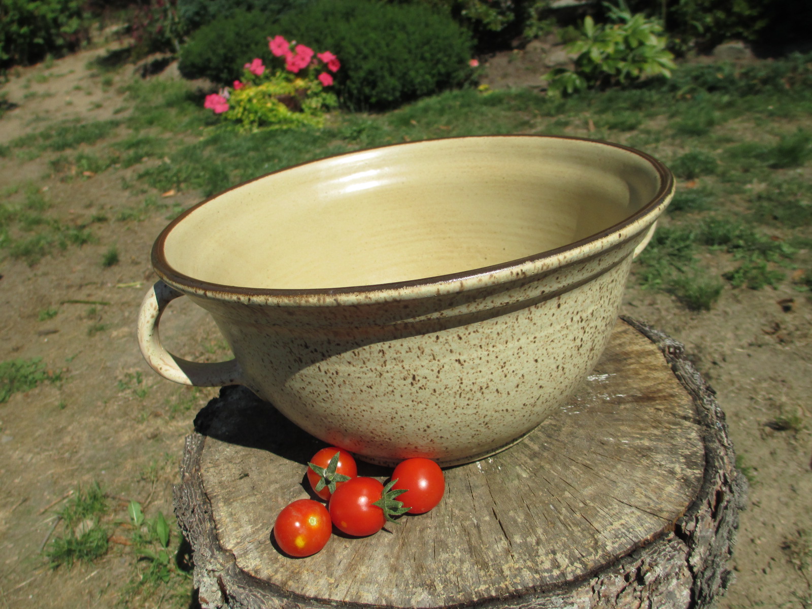 Miska béžová Velká mísa s 2 uchy - zadělávací / od Marie Mikulová | Fler.cz