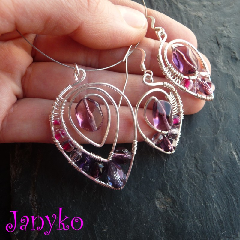 Sada šperků dámská fialová Fialky / od Janyko | Fler.cz