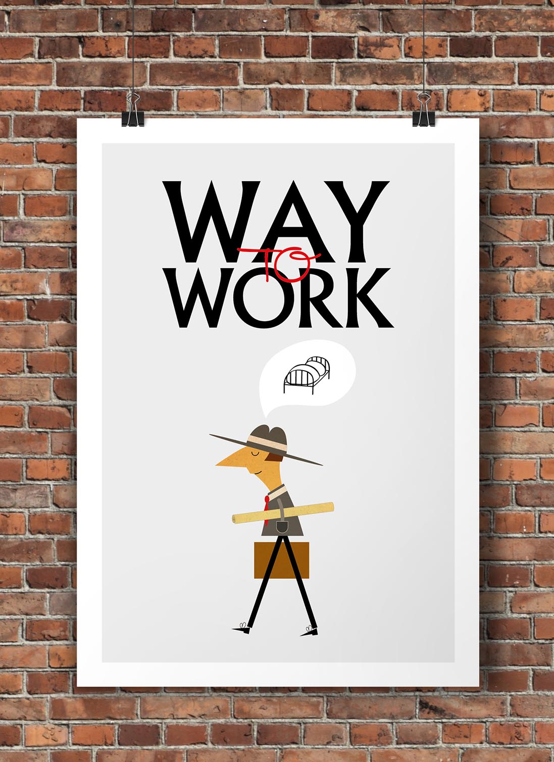 Plakát Way to Work A4 / od Obrázky Tom | Fler.cz