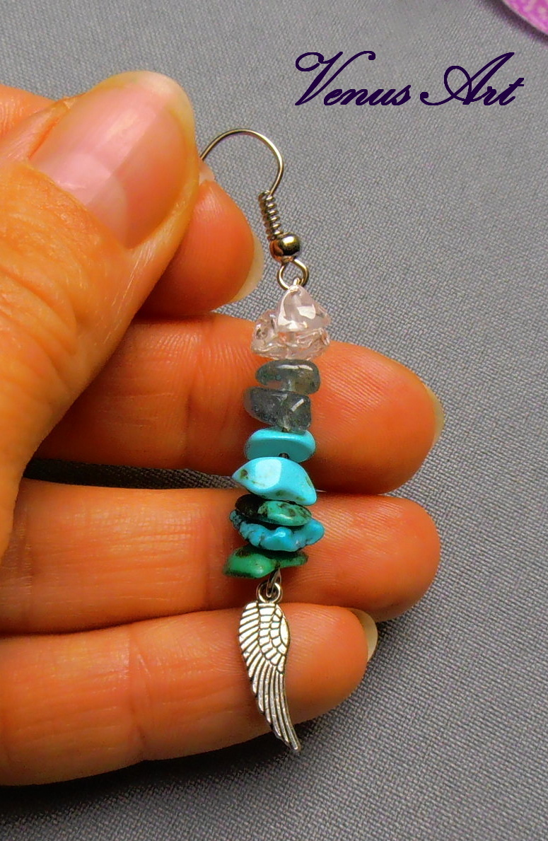 Dámské čiré Andělské náušnice s minerály "Archanděl HANIEL" / od Venus ...