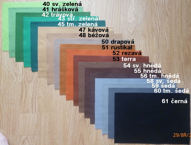 Látková dekorativní plsť filc 20x30cm 50 barev / od Petatex | Fler.cz