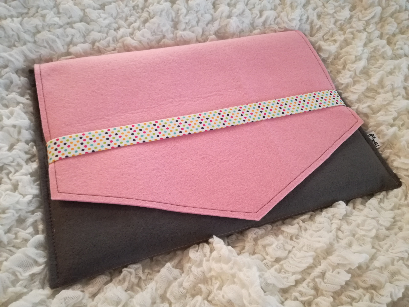 Růžové Obal na notebook - světlý růžový/šedivý / od Čertíci z Olomouce ...
