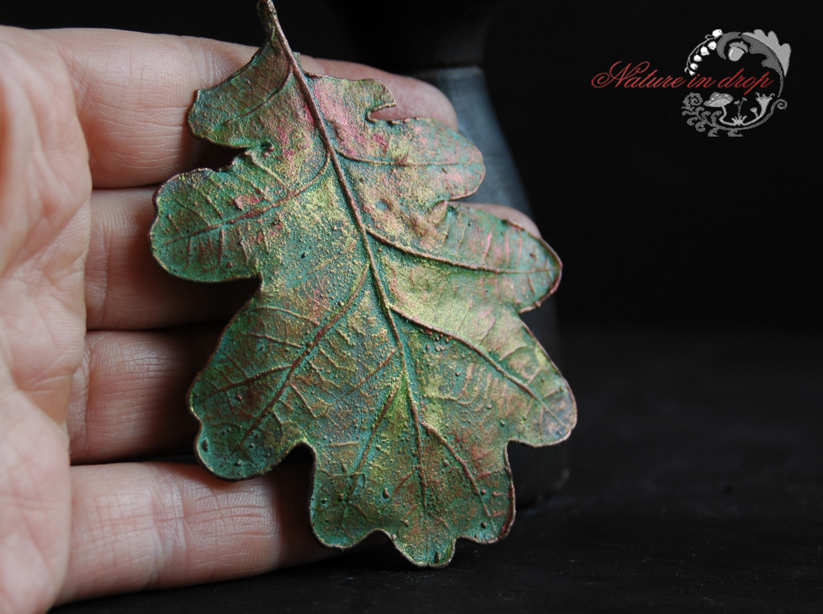 Oměděný list dubu - spona do vlasů / od Nature in drop | Fler.cz