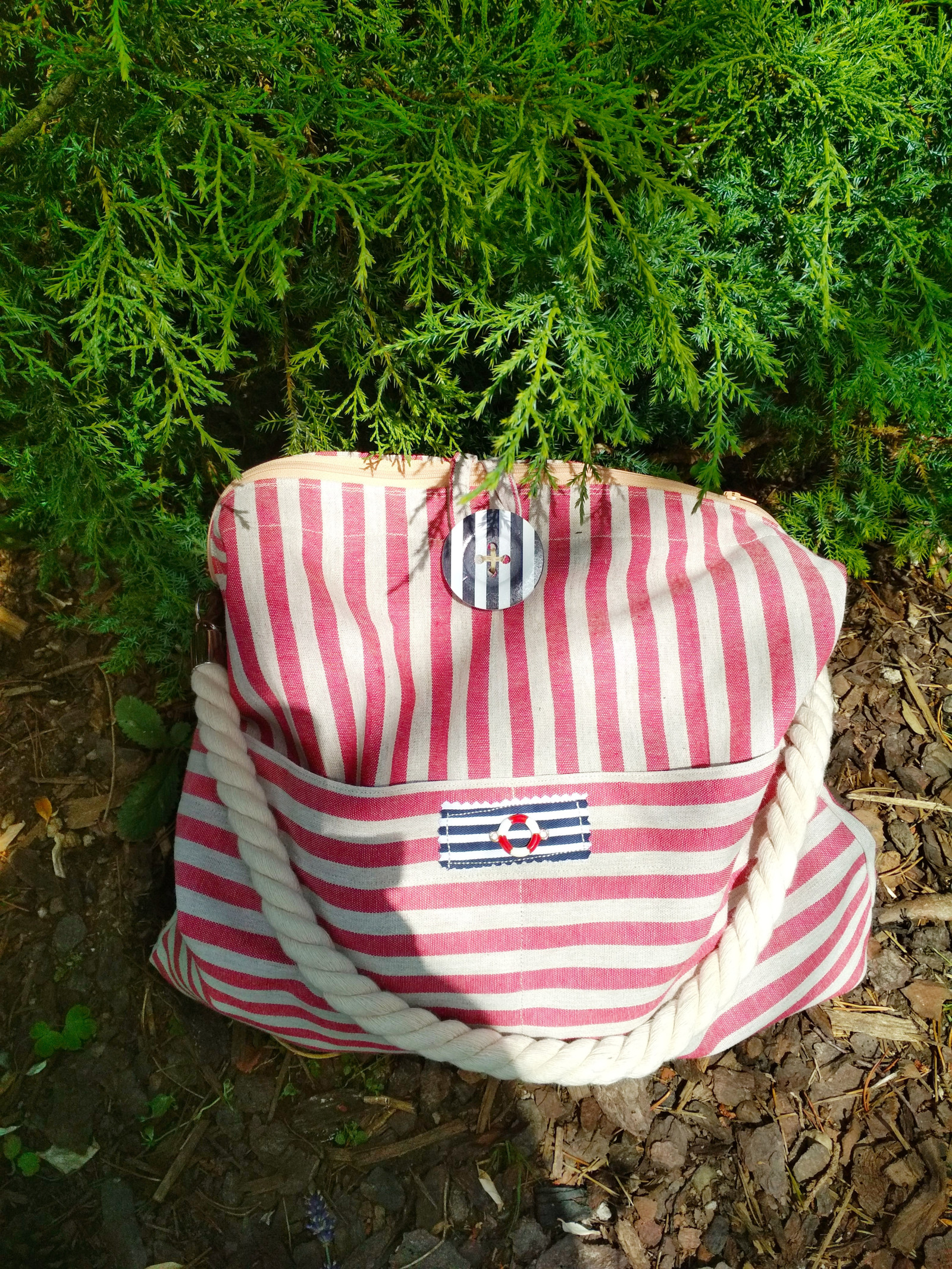 Taška dámská béžová Vak " HAPPY SAILOR"-na zip / od fi-dorka | Fler.cz