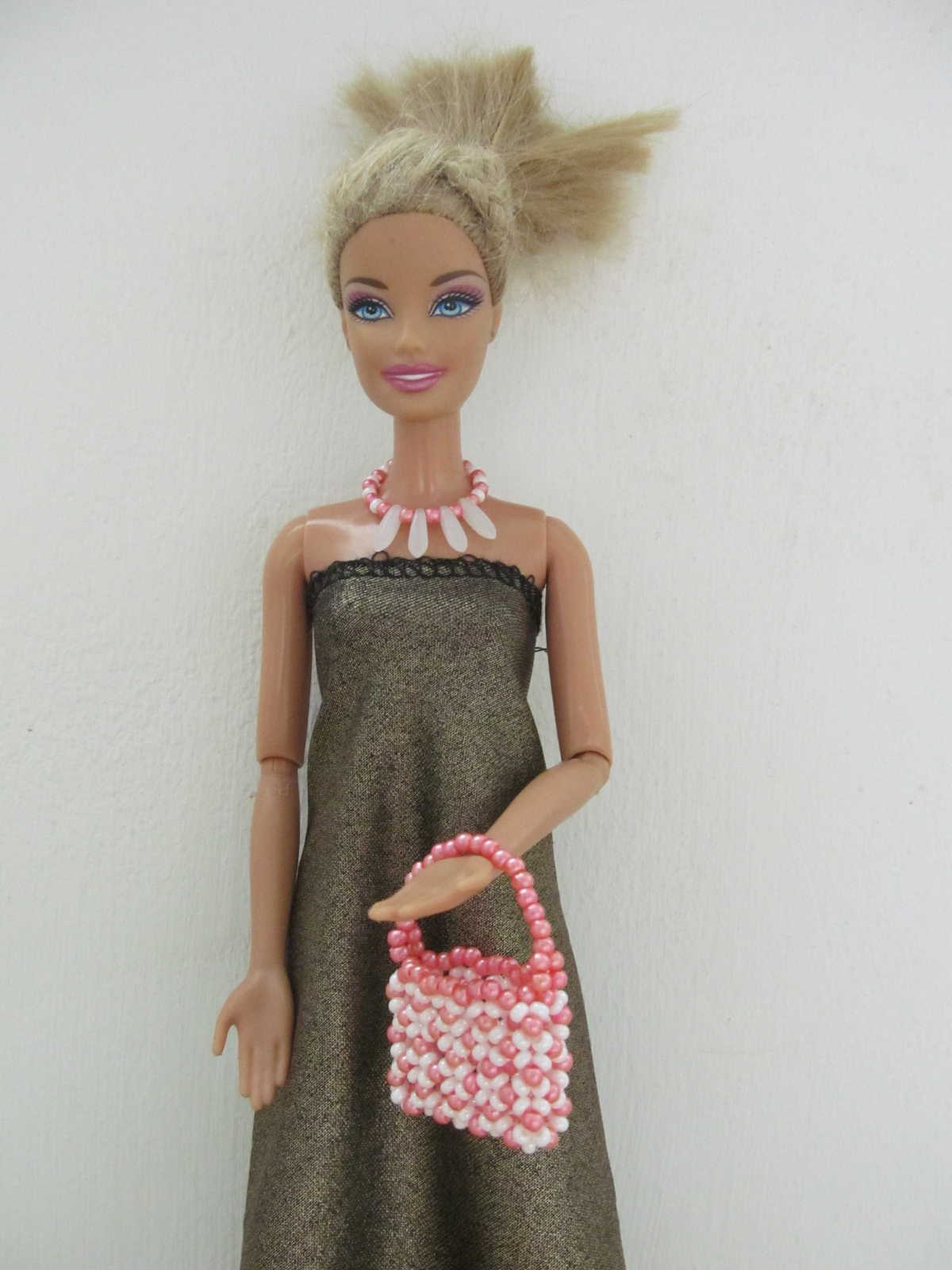 Dětské bílé Souprava - kabelka a náhrdelník pro Barbie / od Lu-dinka ...