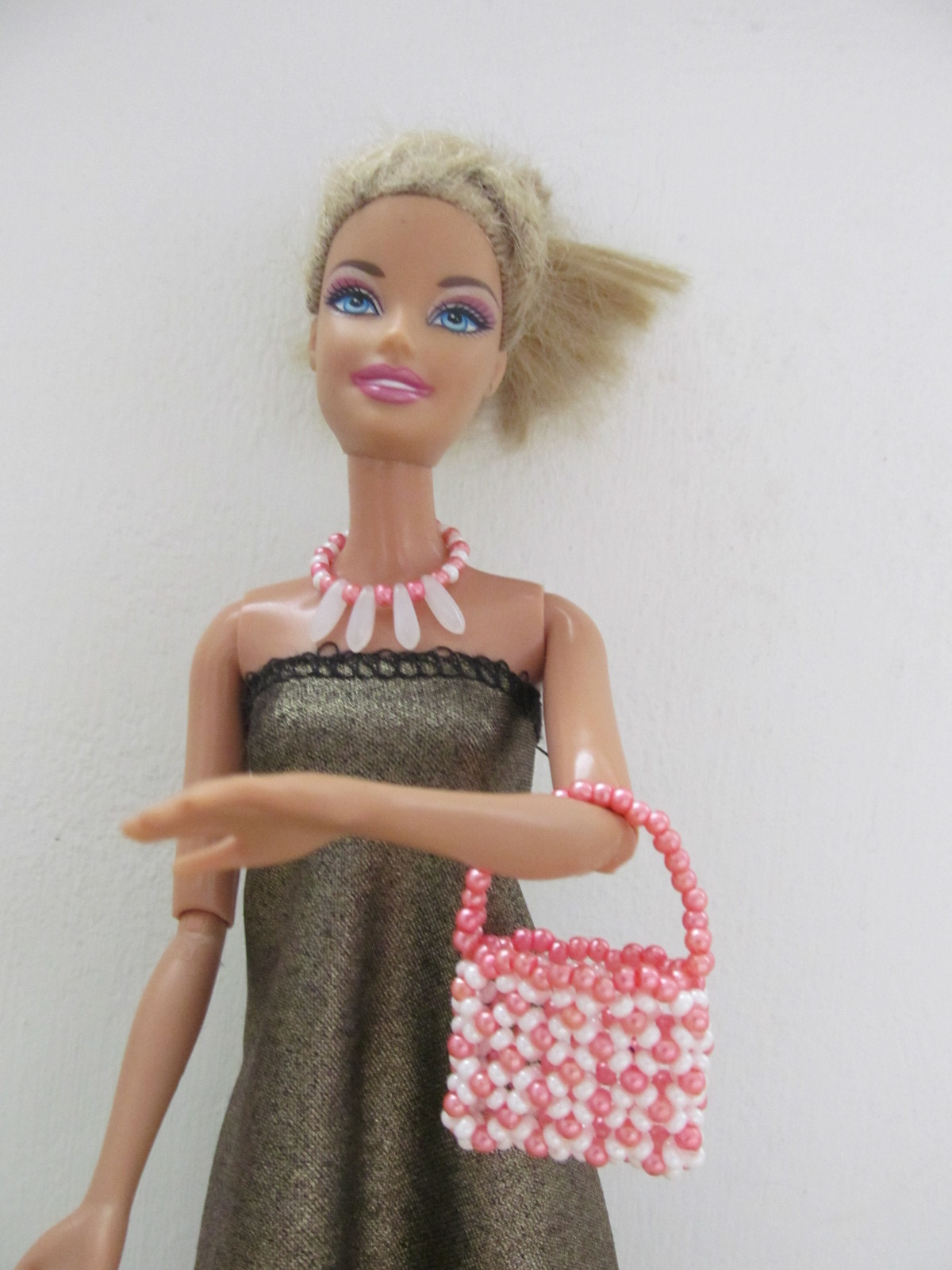Dětské bílé Souprava - kabelka a náhrdelník pro Barbie / od Lu-dinka ...