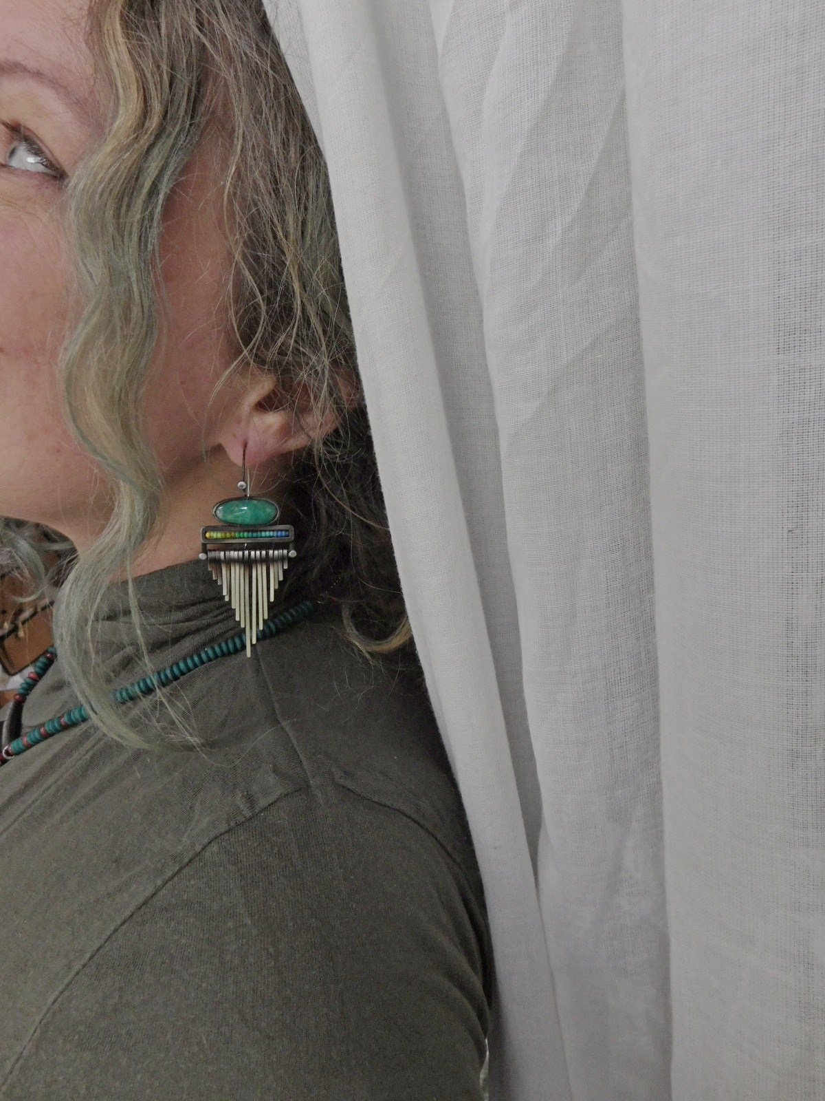 Náušnice visací dámské tyrkysové Když je slunce dost... / od Justka ...