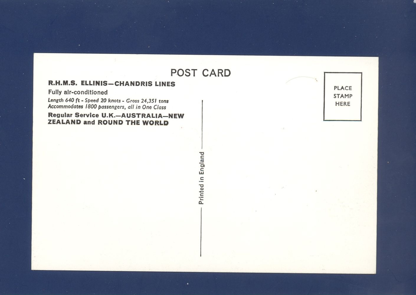 Loď RHMS Ellinis, Chandris Lines - pohlednice / od Staré pohlednice a ...