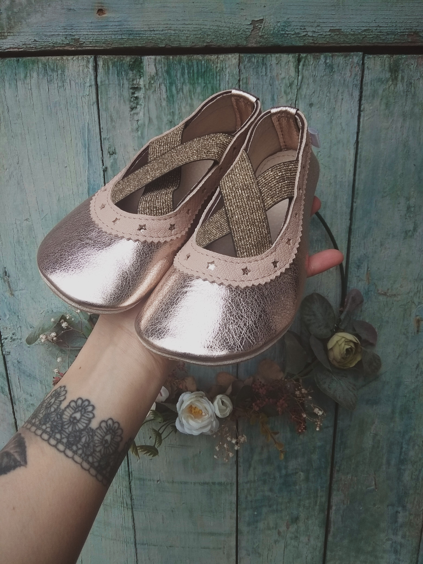 Barefoot dětské Dívčí BF baleríny zlaté / od Rachell design | Fler.cz