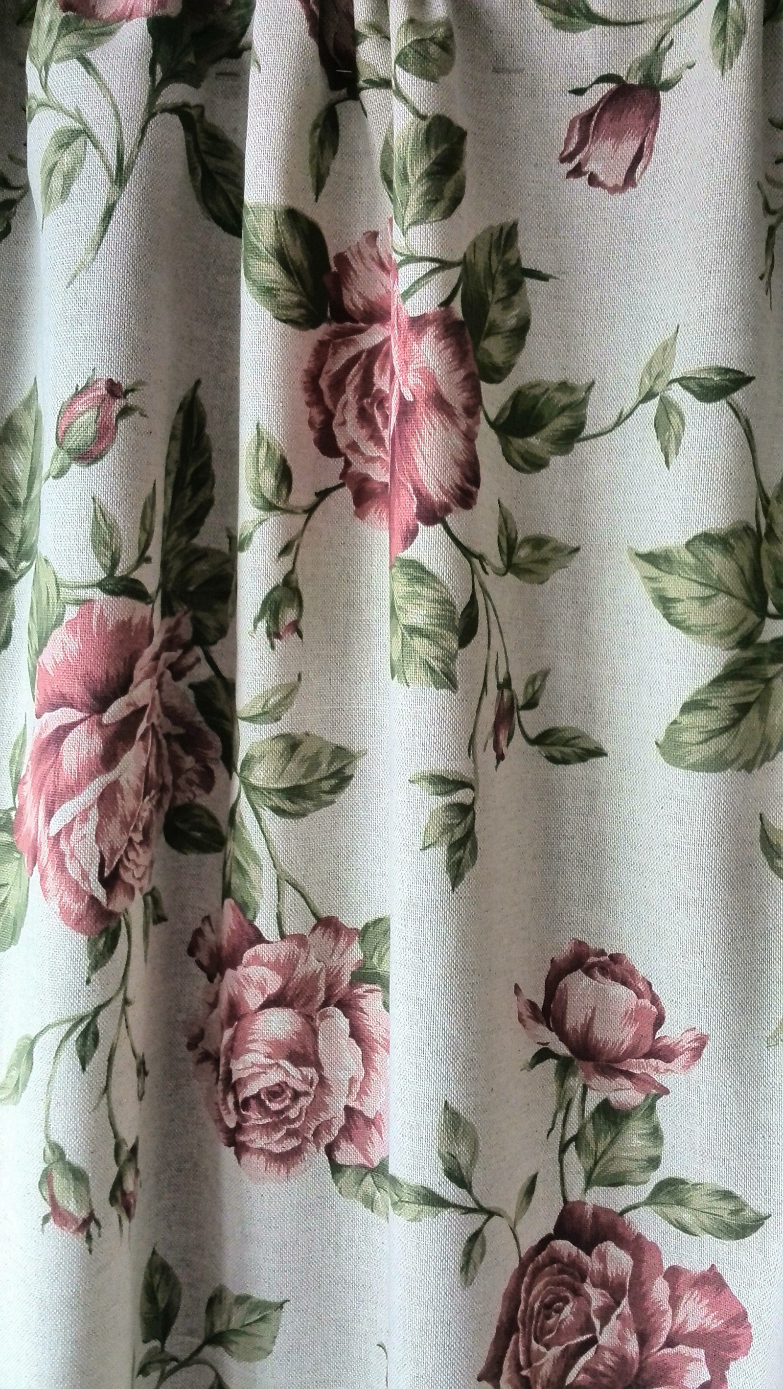 Závěs slonová kost závěsy s růžema / od Ubrusárna | Fler.cz