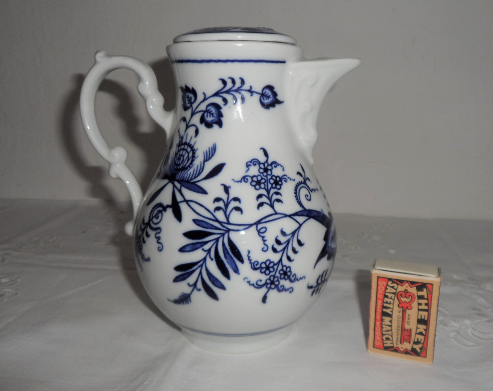 Námořnická modrý Starožitná porcelán KONVICE zn. Meissen E.Teichert ...