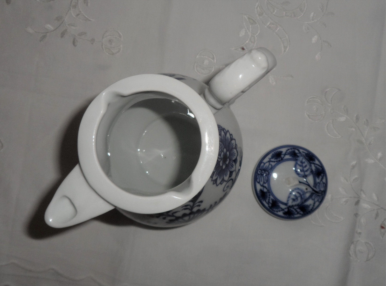 Námořnická modrý Starožitná porcelán KONVICE zn. Meissen E.Teichert ...