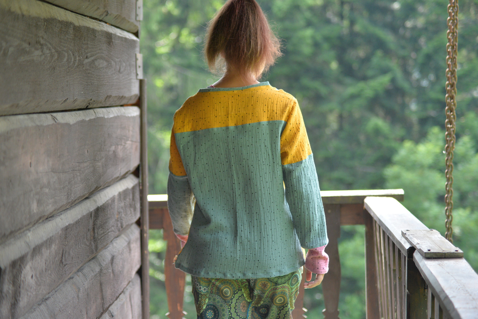 Halenka dlouhý rukáv dámská hořčicová Mušelínová halena na léto ...