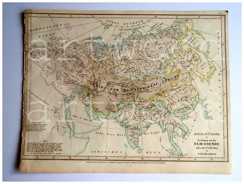 Plakát Historická mapa z roku 1850 ŘEKY A MOŘE č. 1076 / od ARTWOOD ...