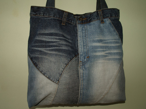 Taška dámská modrá riflová nejen na nákupy / od JarmilaV | Fler.cz