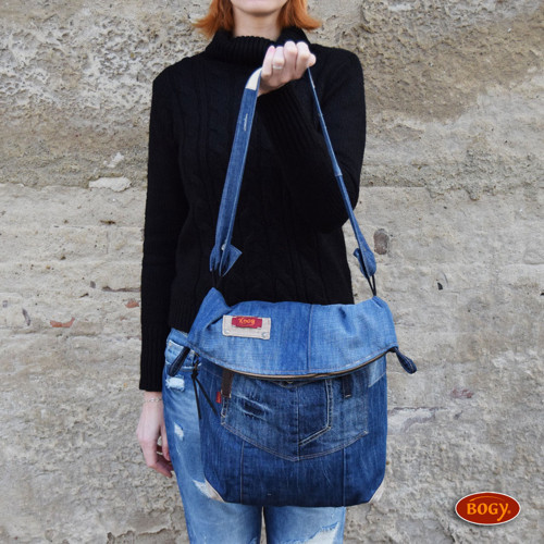 Kabelka velká dámská béžová riflová recy taška, džínový originál ...