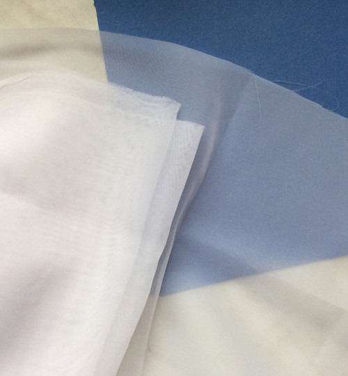 Látka jednobarevné bílá Polyesterová záclona s krajkou - zbytek / od ...