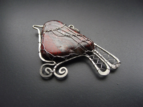 Dámský černý Jaspisáček železitý- přívěsek -chirurgická ocel / od Jitka ...