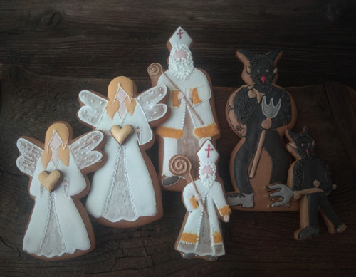 Přání bílé Mikuláš Čert Anděl / od U medový kozy | Fler.cz