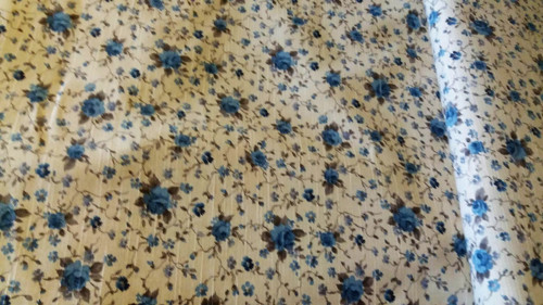 Podsedák béžový Futonový sedák modré růžičky / od Nikdom | Fler.cz