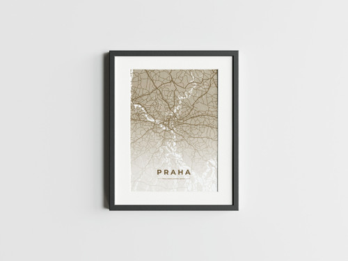 Obraz Vzpomínková mapa místa/města - BÉŽOVÁ - A3 / od AM store | Fler.cz