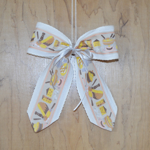 Ozdoba bílá bavlněná mašle s kuchyňským motivem k dekoraci / od ...