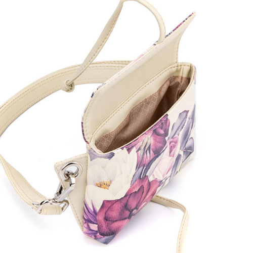 Ledvinka dámská slonová kost Mini kabelka EMBEE No. 38 krémová + růže ...