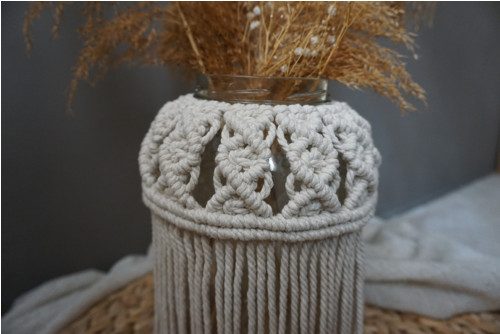 Bílá Macramé váza (E) / od slavicek.dyzajn | Fler.cz