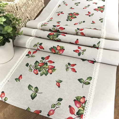 Ubrus obdélník béžový Běhoun s krajkou - šípky / od Hančin obchůdek ...