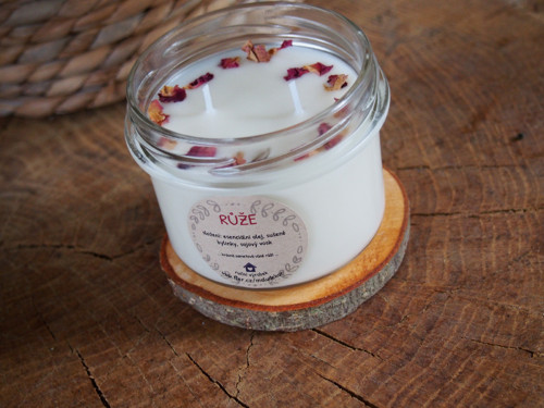 Svíčka slonová kost Růže 220 ml / od maludekor | Fler.cz