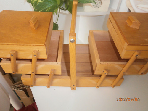 Dámský hnědý DŘEVĚNÁ KRABIČKA NA ŠITÍ / od bobča | Fler.cz