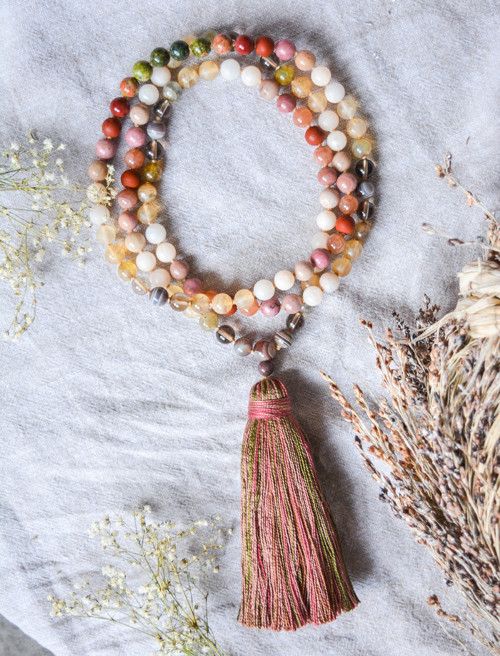 Náhrdelník růžový Meditační mála "Tyal Arin" - uzlíkovaná / od Luvr v ...