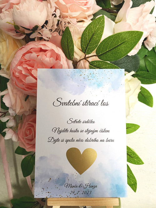 Ostatní dekorace Svatební stírací los - blu / od EliKlimova | Fler.cz