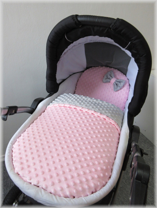 Deka Peřinky plymo do kočárku růžovo šedá minky / od Retro mimi | Fler.cz