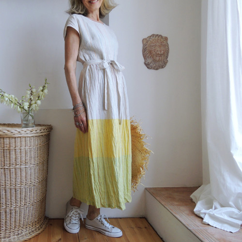 Dámské slonová kost RUTH Provence - Citron a limetka - šaty len / od ...