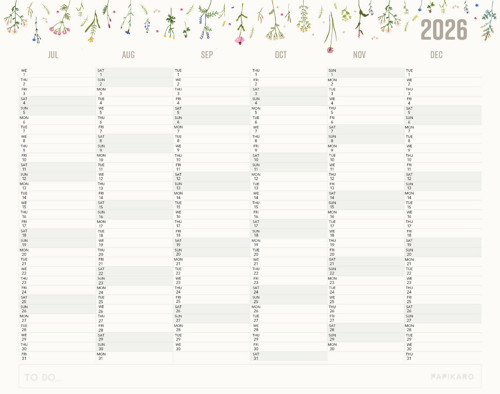Roční plánovací kalendář 2026 MEADOW květiny louka / od elesari | Fler.cz